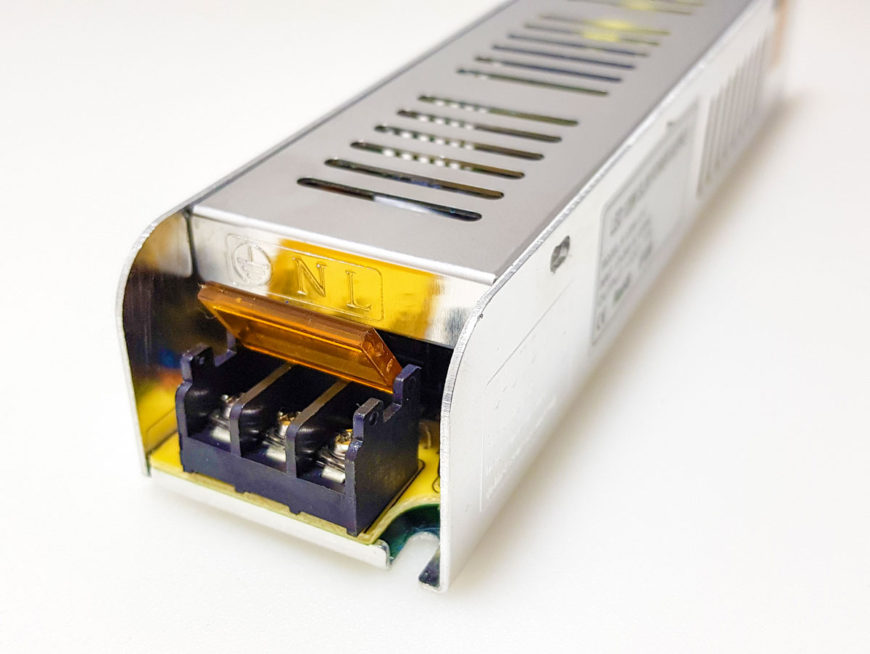 Metal SLIM PSU, 12V DC, 120W, IP20, 175-264V AC - Elekron Limited