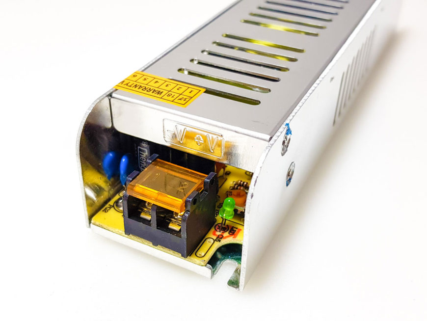 Metal SLIM PSU, 12V DC, 120W, IP20, 175-264V AC - Elekron Limited